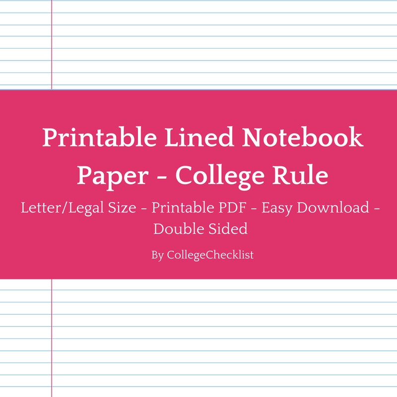 College Ruled Notebook - Etsy