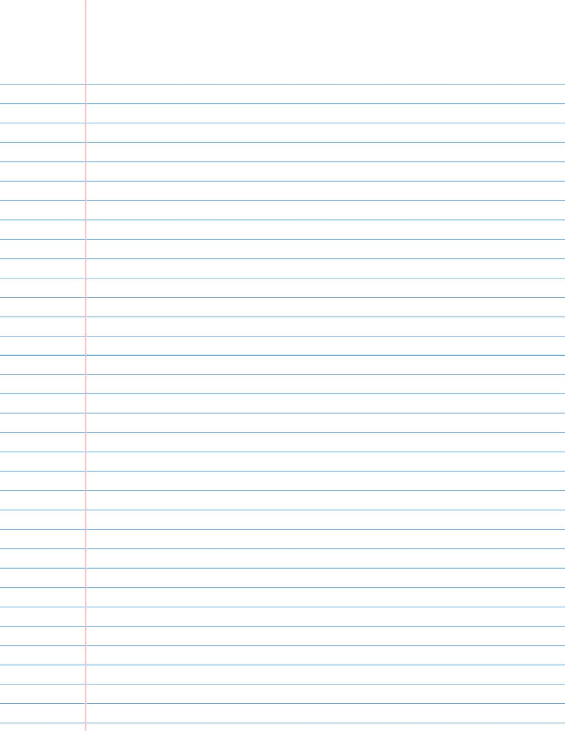 Printable College Ruled Lined Notebook Paper With Margins - Double ...