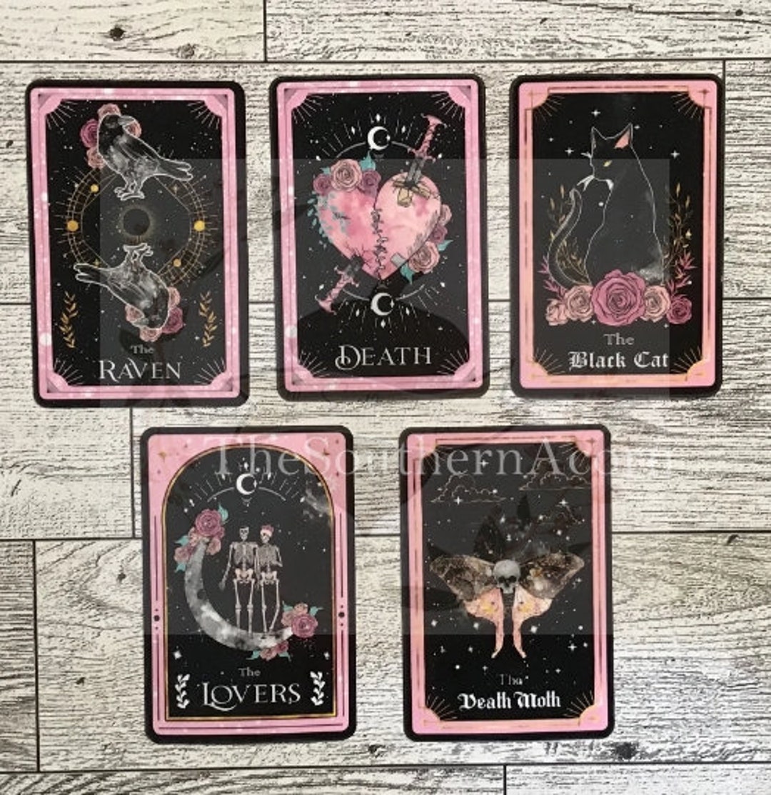 Pink Tarot Card Stickers - Etsy