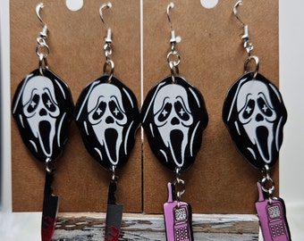 Halloween Earrings Scream Earrings Horror Themed Earrings - Etsy