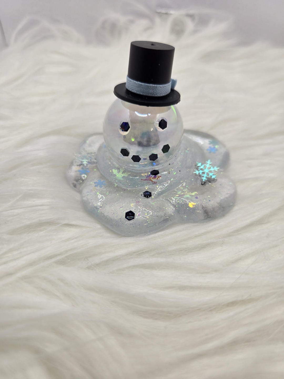 Snowglobe Melted Snowman Figurine Desk Buddy - Etsy