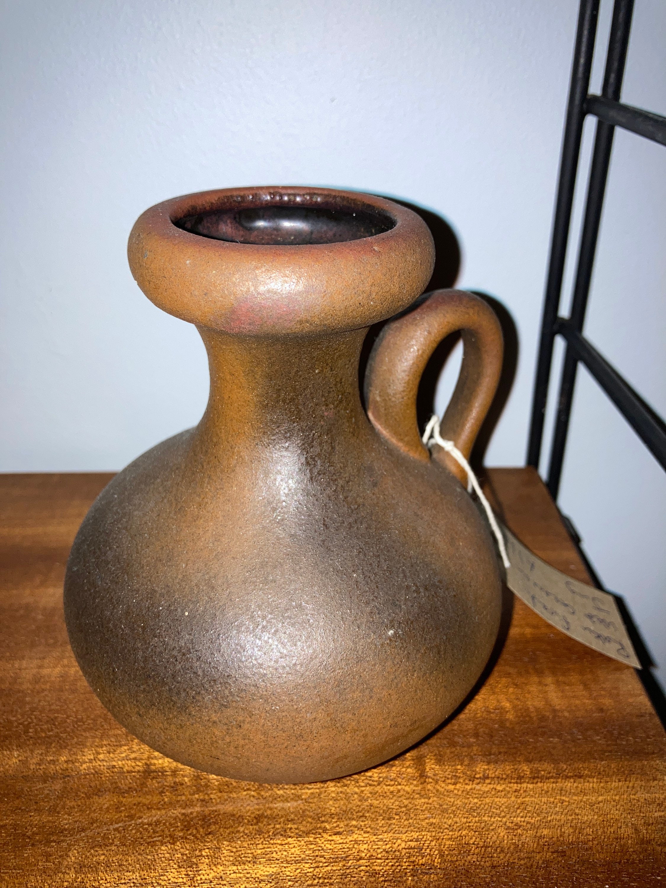 Roth Keramik Raku Fired (?) Handled Jug Vase West German Pottery 708 ...