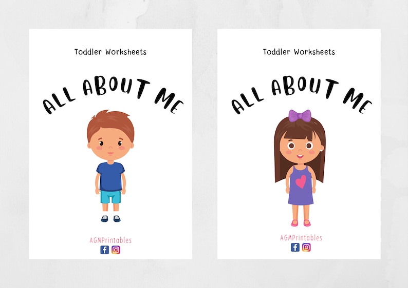 All About Myself Worksheets for Toddlers | Pre K | Kindergarten ...
