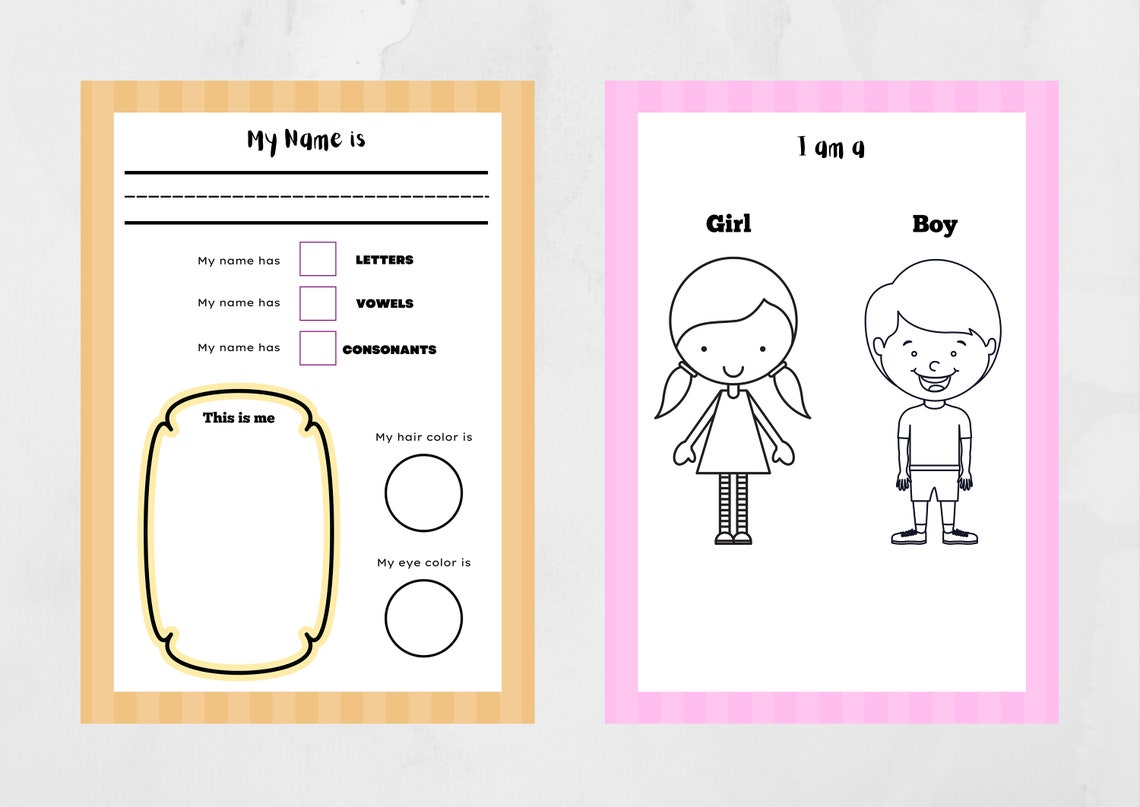 All About Myself Worksheets for Toddlers Pre K - Etsy