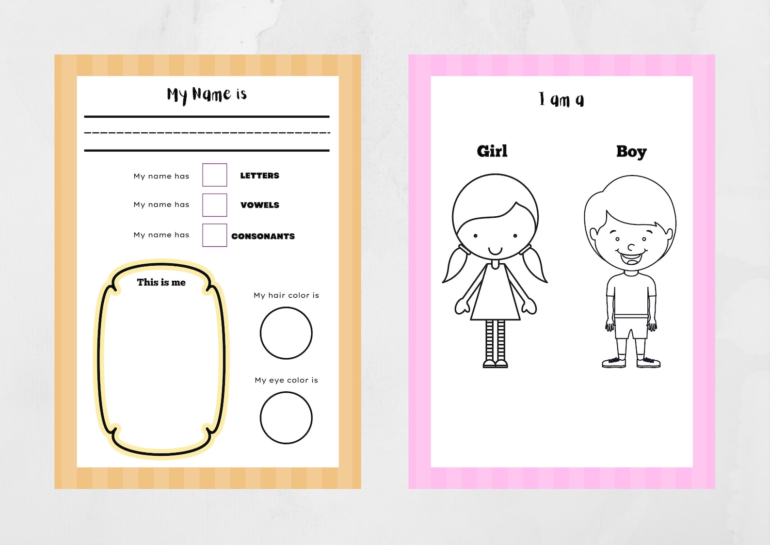 All About Myself Worksheets for Toddlers Pre K - Etsy