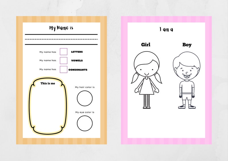 All About Myself Worksheets for Toddlers Pre K - Etsy