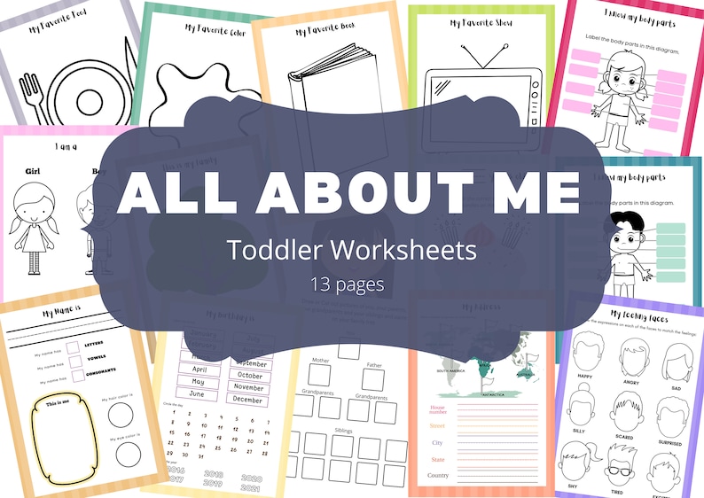 All About Myself Worksheets for Toddlers Pre K - Etsy