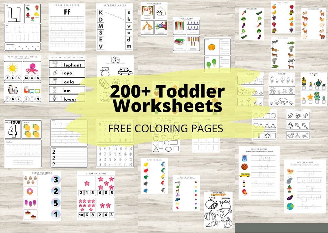 Printable Toddler Worksheets or Toddler Workbook Instant - Etsy Australia