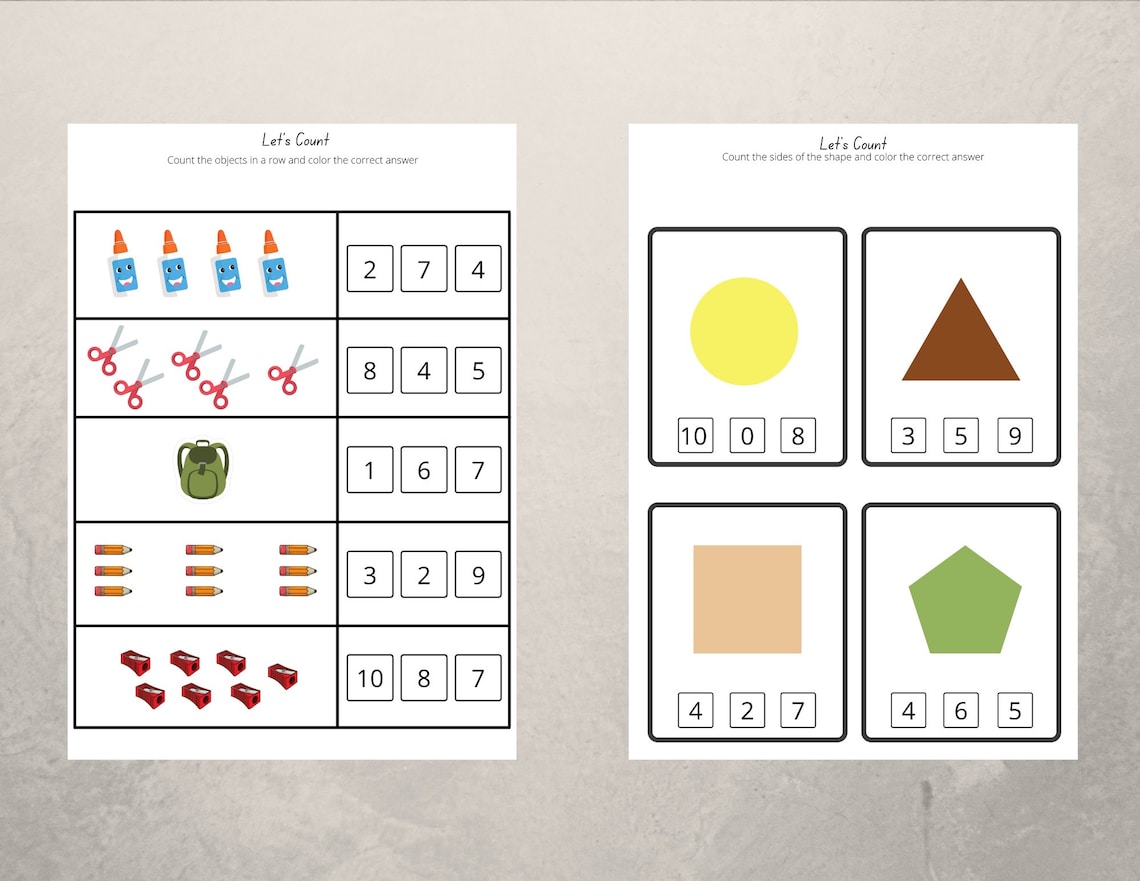 71 Pages Basic Mathematics Worksheets Workbook for Toddler - Etsy Canada