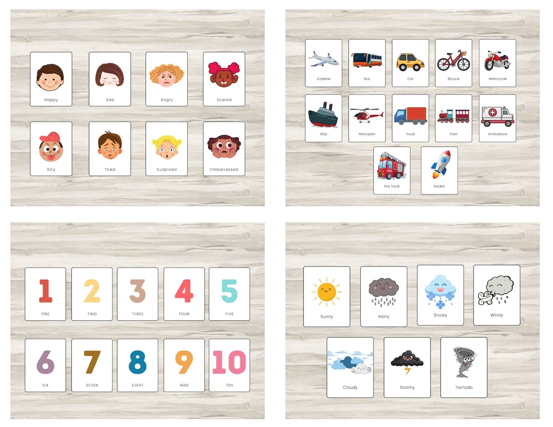Printable Educational Flash Cards for Toddlers Instant - Etsy