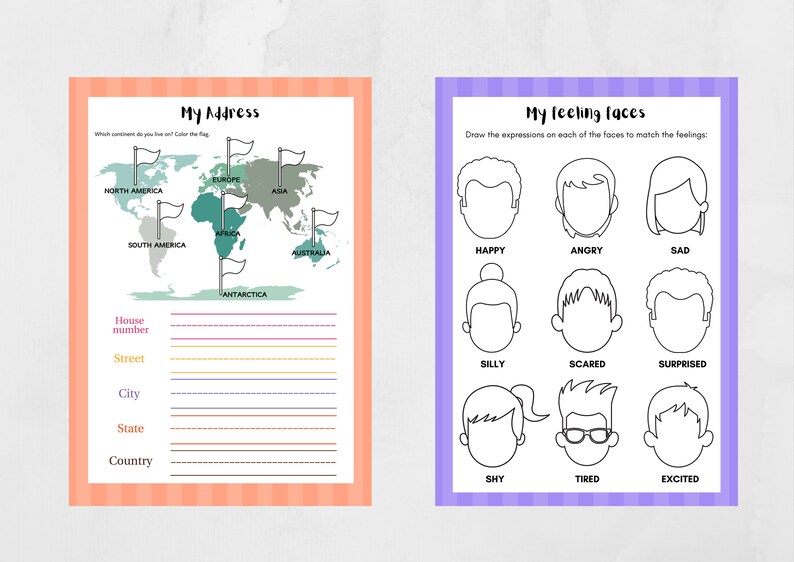 All About Myself Worksheets for Toddlers | Pre K | Kindergarten ...