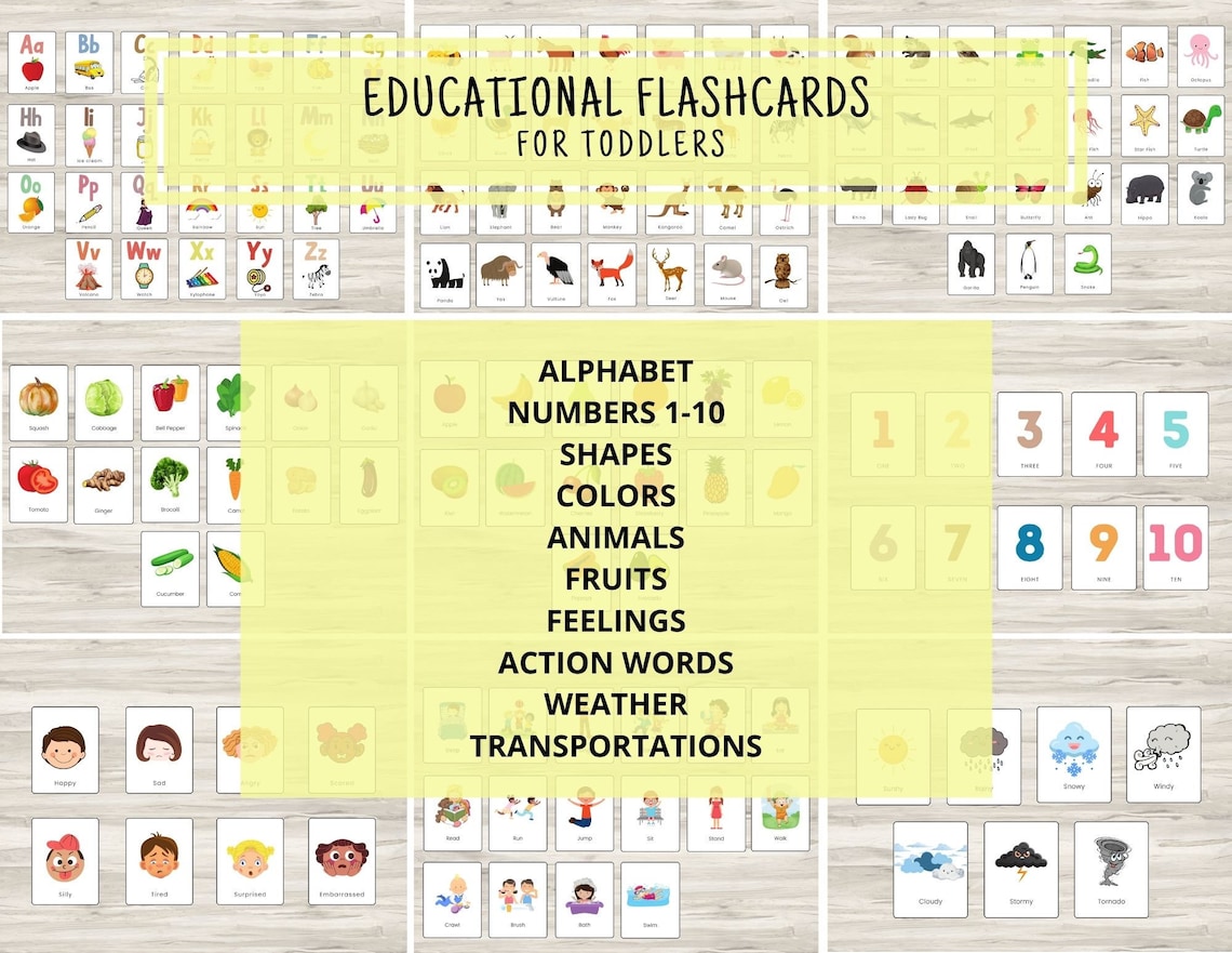 Printable Educational Flash Cards for Toddlers Instant - Etsy UK