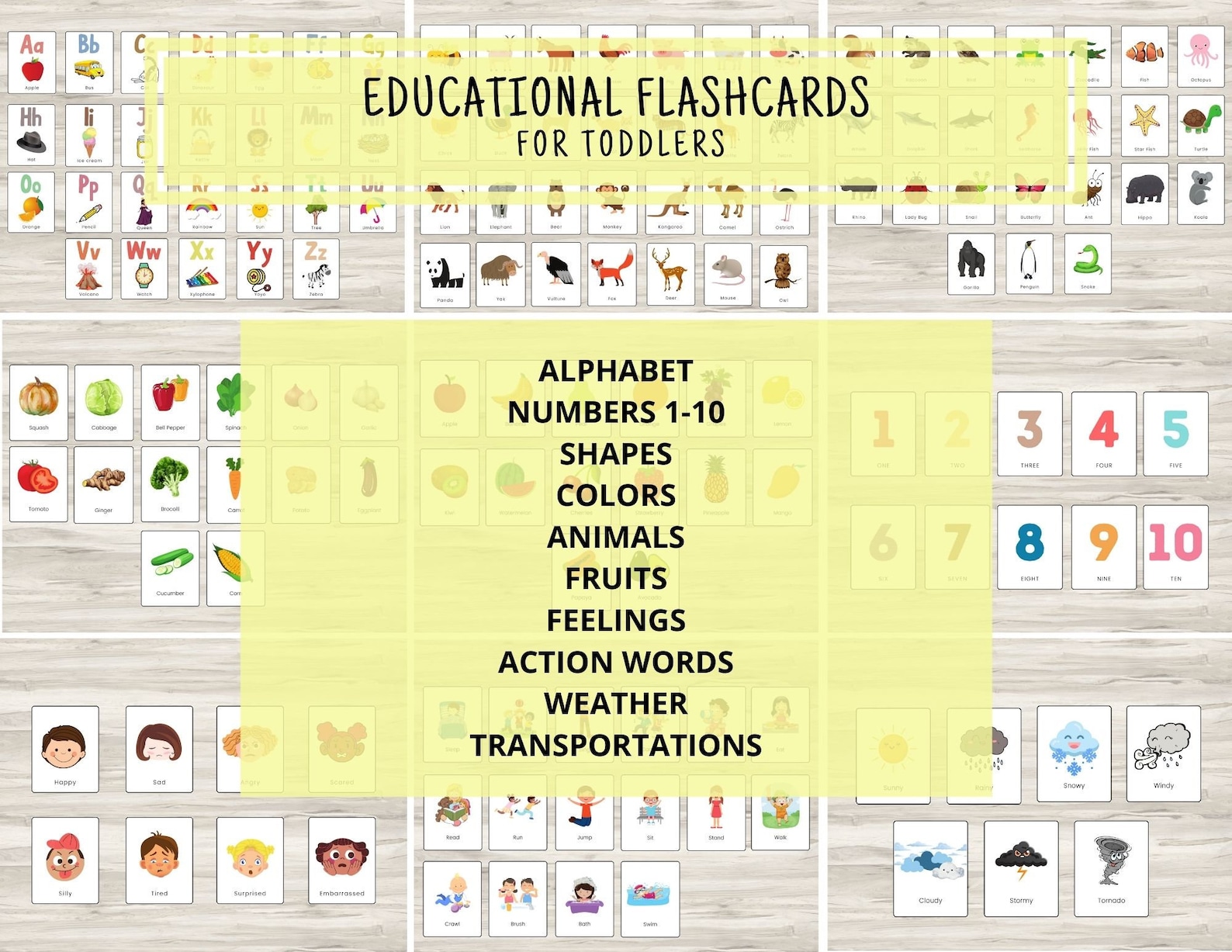 Printable Educational Flash Cards for Toddlers Instant - Etsy UK