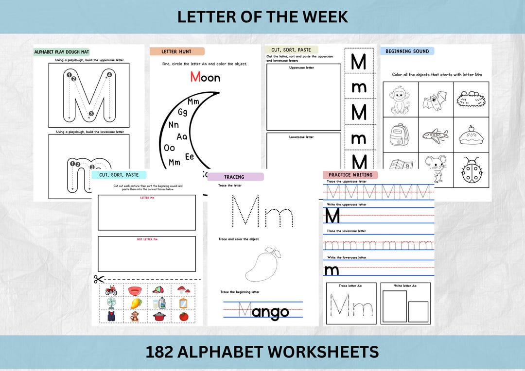 Alphabet Worksheets: Letter of the Week, Homeschool Printable (PDF) - Etsy