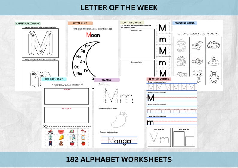 Alphabet Worksheets: Letter of the Week, Homeschool Printable (PDF) - Etsy