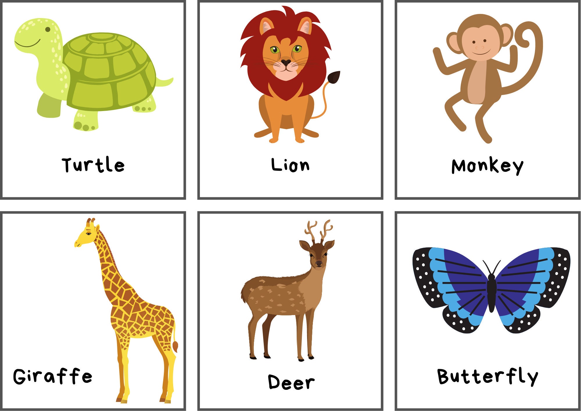 Printables Flash Cards for Toddlers Animals, Fruits, Vegetables, Shapes ...