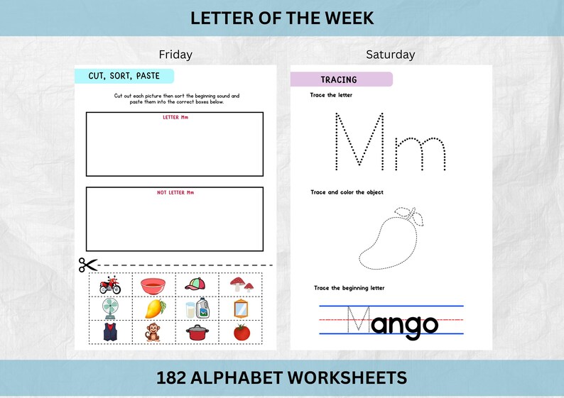 Alphabet Worksheets: Letter of the Week, Homeschool Printable (PDF) - Etsy