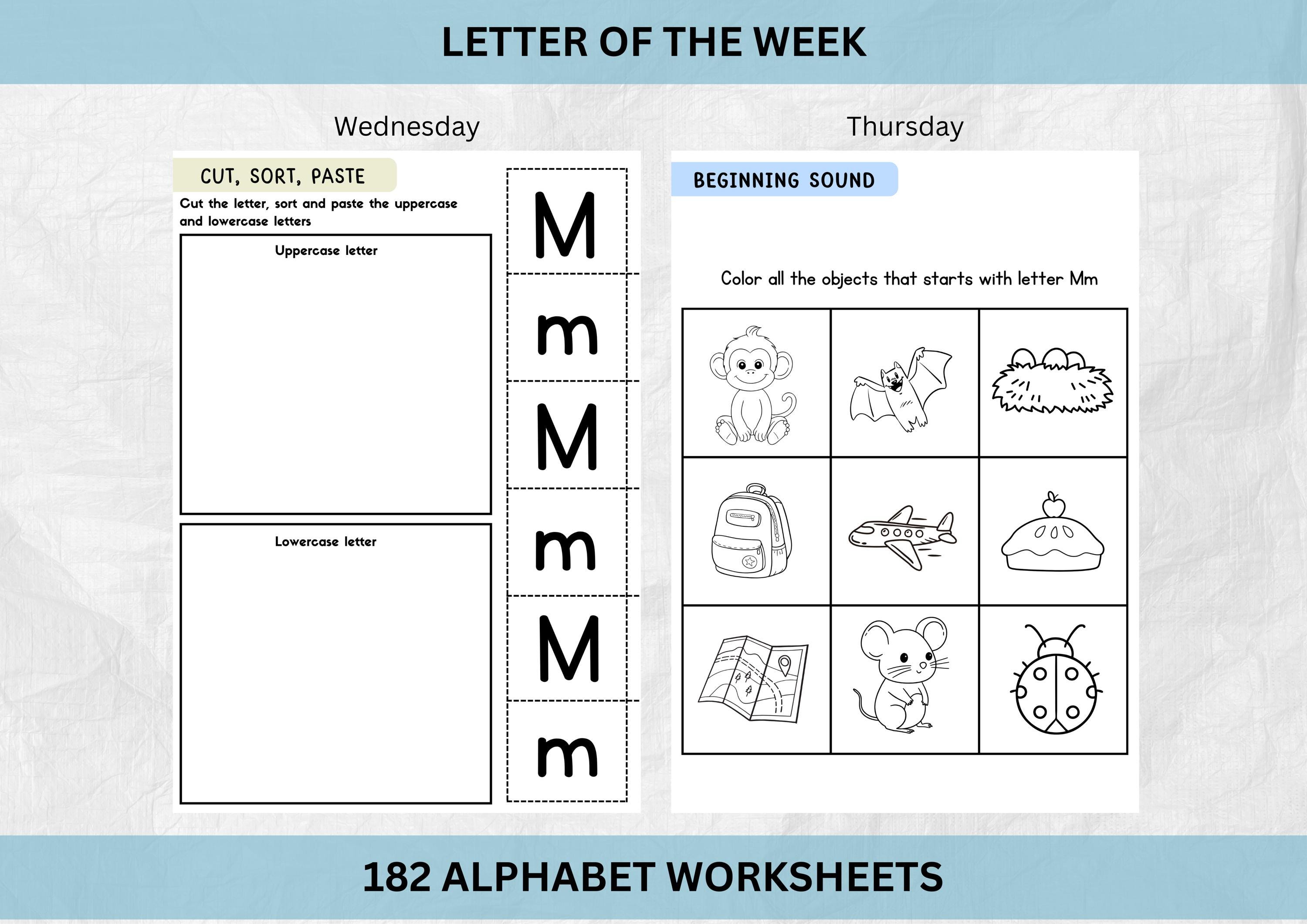 Alphabet Worksheets: Letter of the Week, Homeschool Printable (PDF) - Etsy