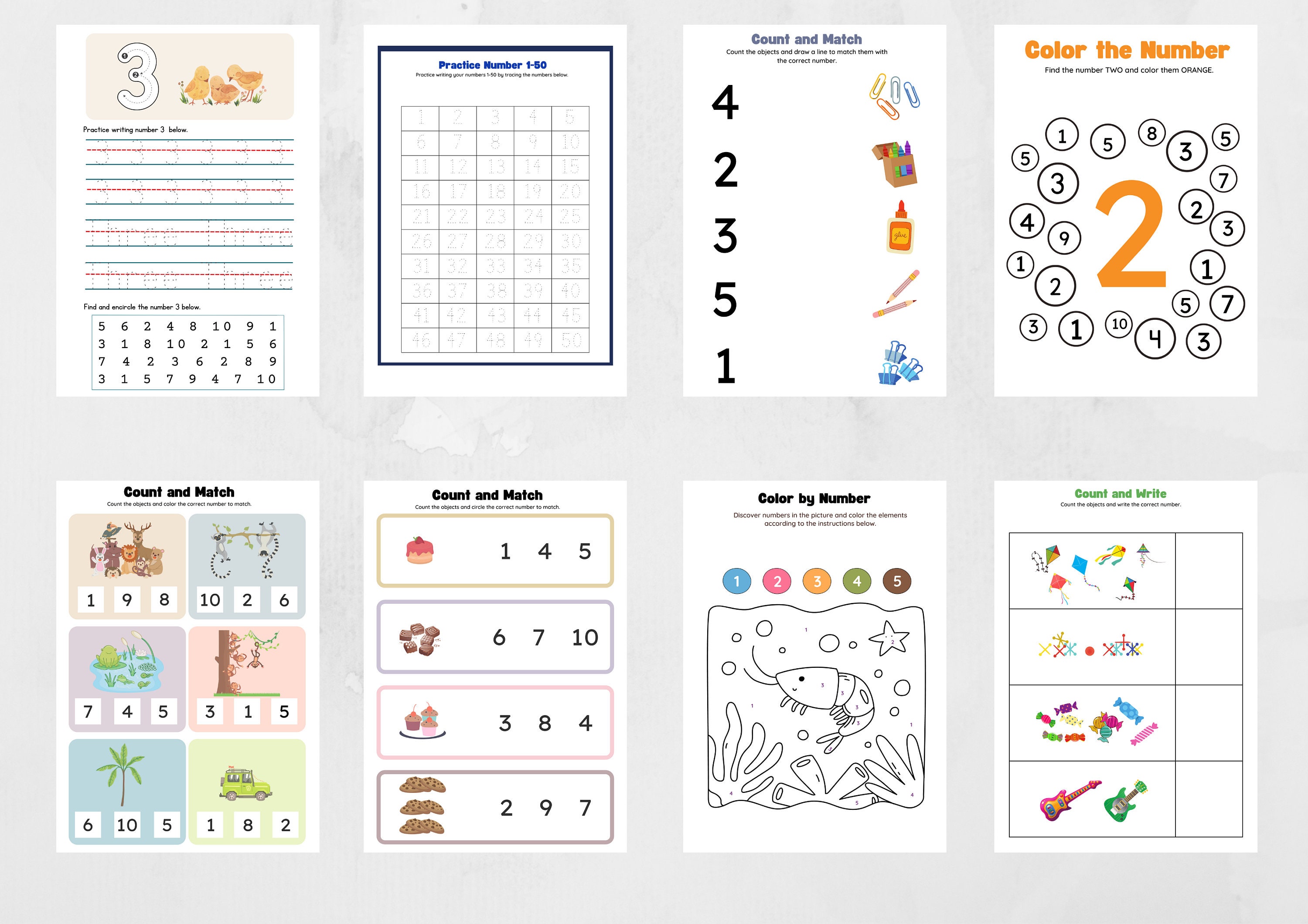 288 Printable Toddler Worksheets Toddler Workbook - Etsy
