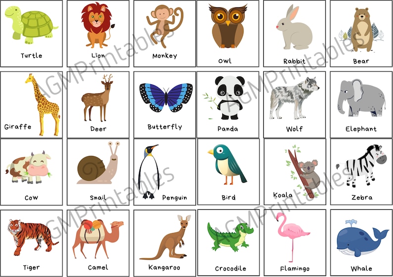 Printables Flash Cards for Toddlers Animals, Fruits, Vegetables, Shapes ...