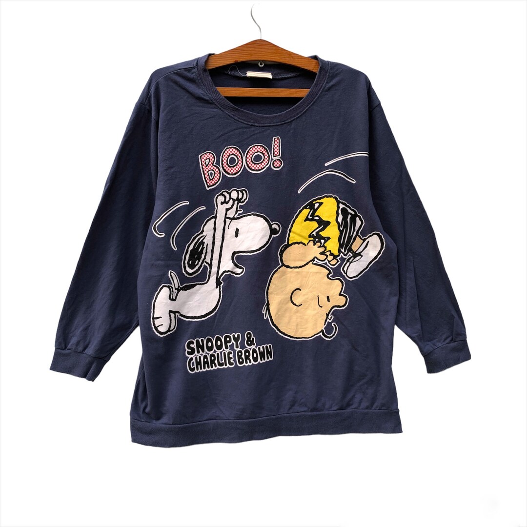 Peanuts Snoopy & Charlie Brown Jumper Pullover Big Logo - Etsy