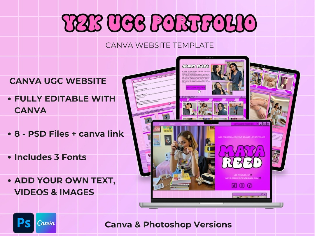Y2k UGC Portfolio Template, Y2k Portfolio Template, Retro Portfolio ...
