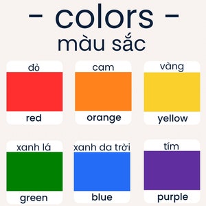 Vietnamese Colors Poster - Digital PDF and Print Out - Etsy