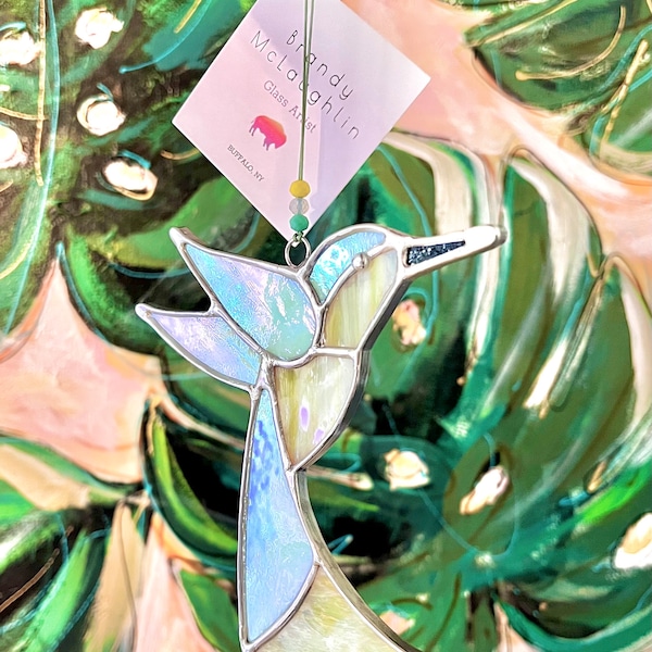 Stained Glass Hummingbird Lamp - Etsy