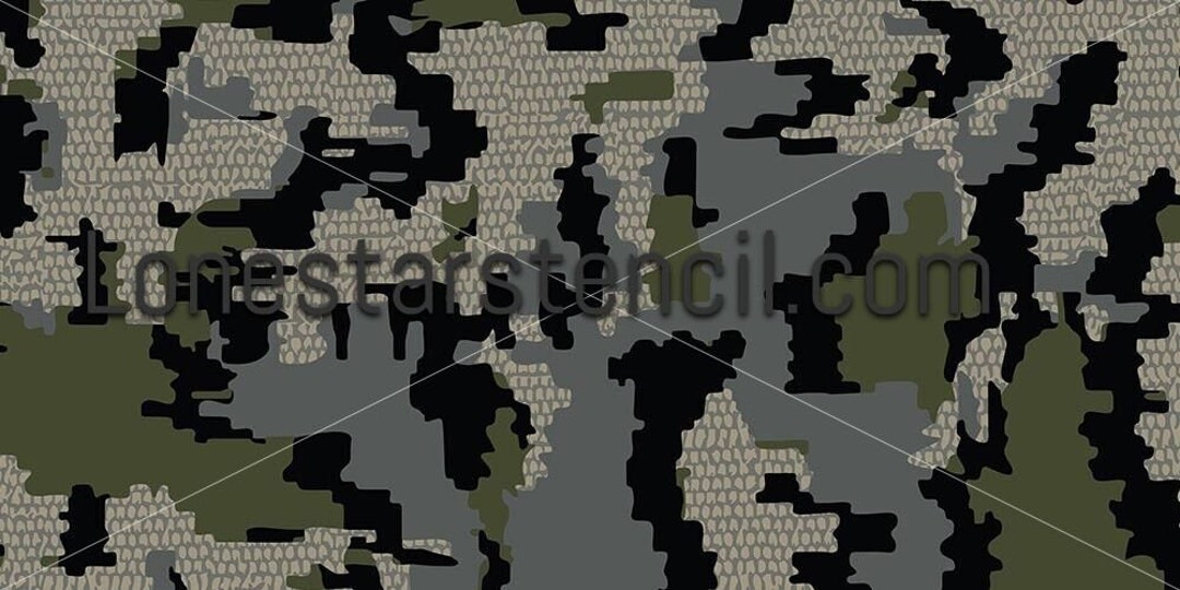 Kuiu Verde Pistol Camouflage High Heat Vinyl Stencil 12" X 8" Avery® SF ...