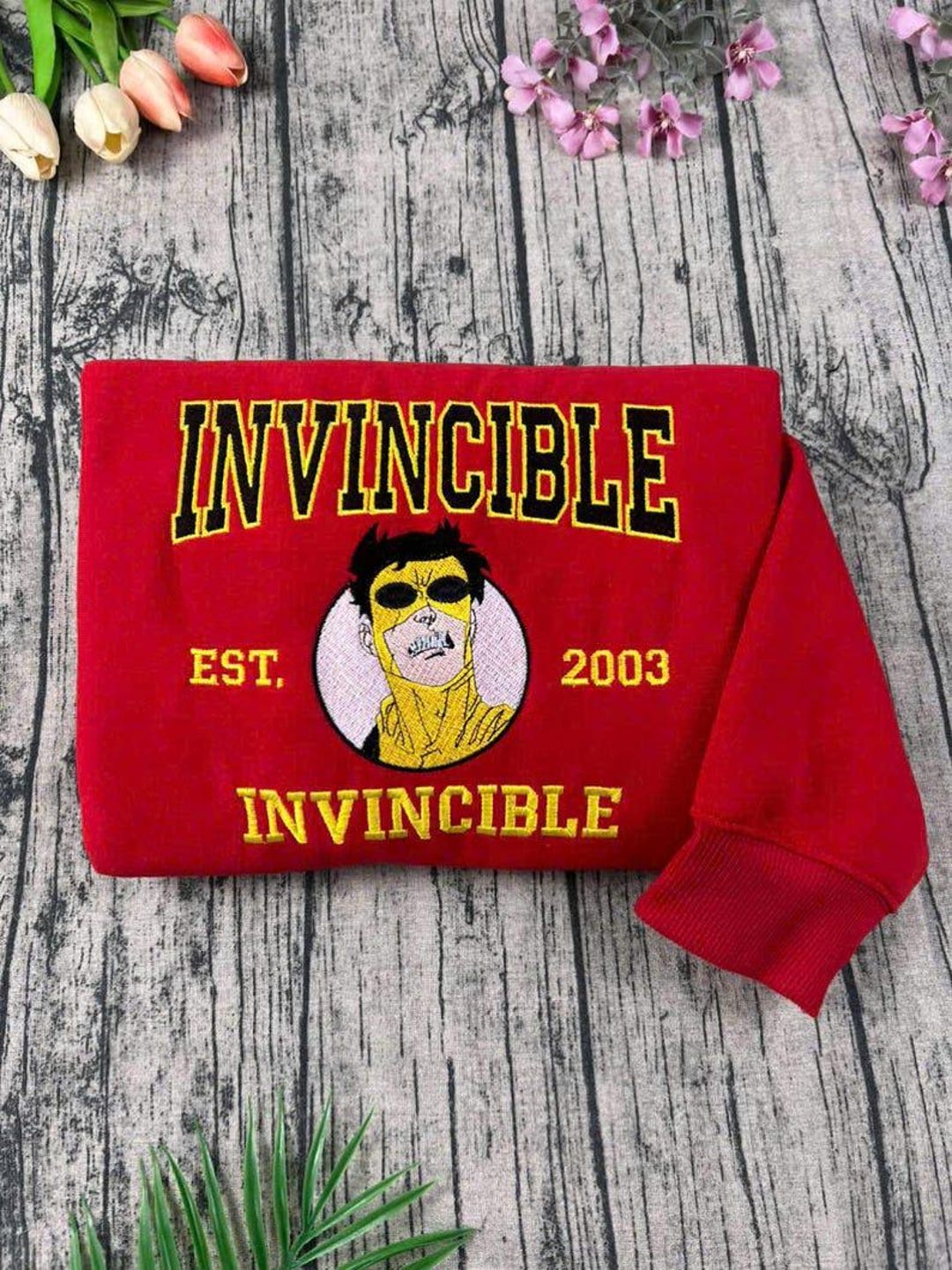 Invincible Mark Superhero Embroidered Sweatshirt, Superhero Embroidered ...