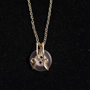 Pink Button Pendant Necklace (14") | Handmade Wire-wrapped Button ...