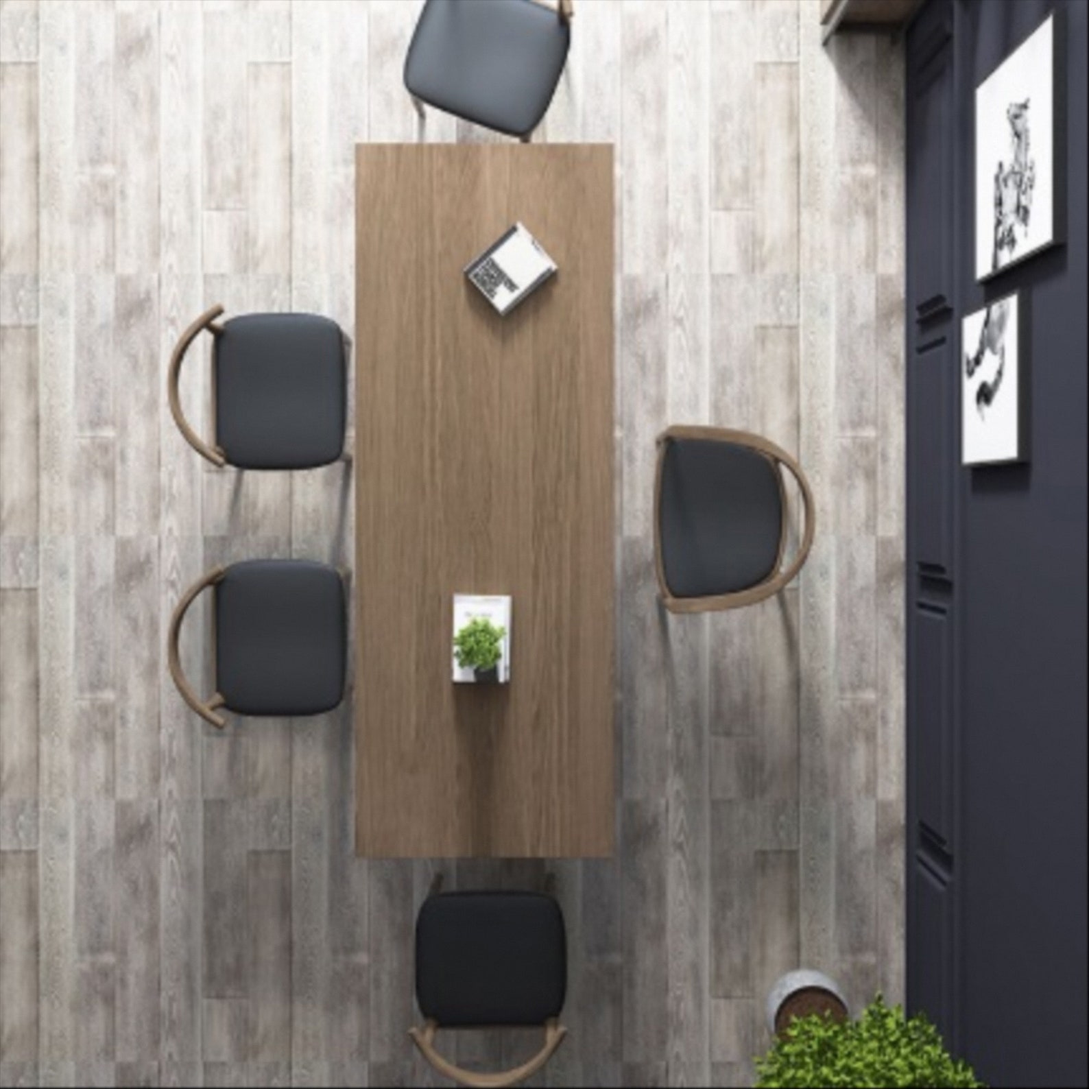 Solid wood conference table and chair combination simple | Etsy