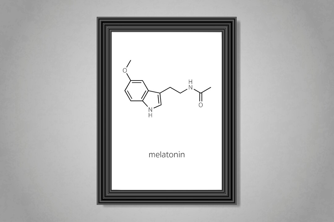 Melatonin Molecule Print, Science Poster, Printable, Minimalist Print ...