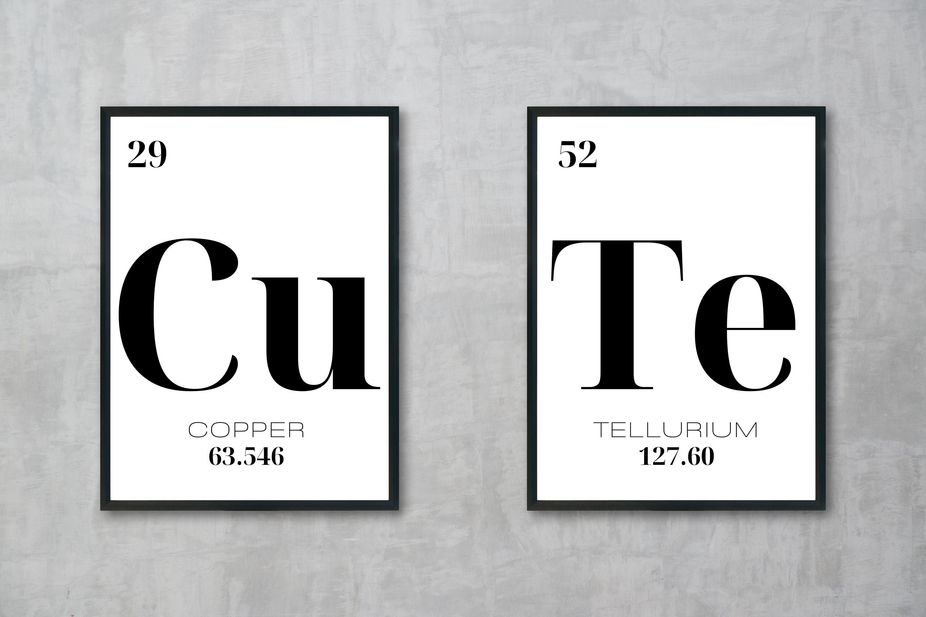 CUTE Periodic Table Art Print, Chemistry Print, Printable Chemistry ...