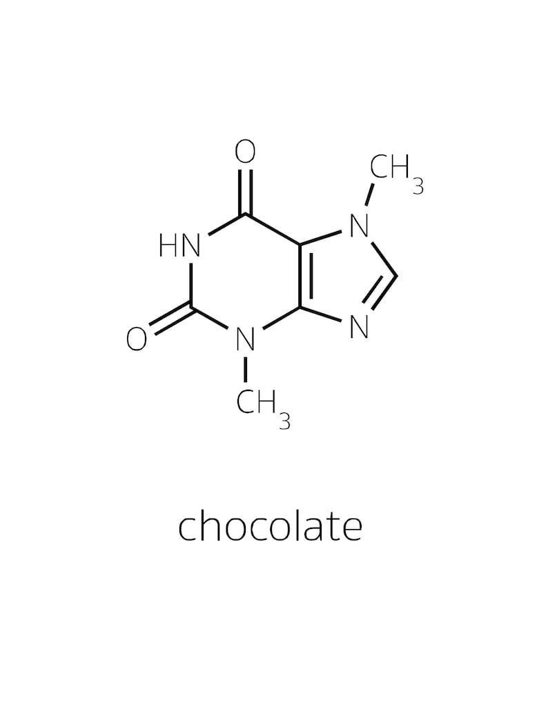 Chocolate Molecule Print, Science Poster, Printable, Minimalist Print ...