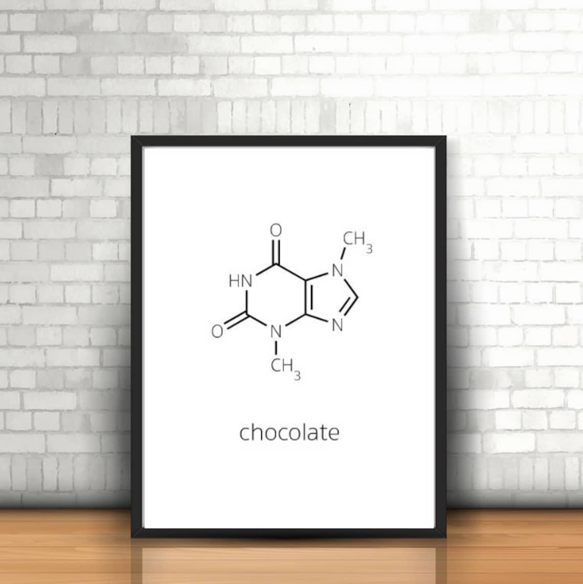 Chocolate Molecule Print, Science Poster, Printable, Minimalist Print ...