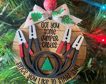 Funny Jumper Cable Ornament Laser Cut Wood Ornament Handmade Gift - Etsy