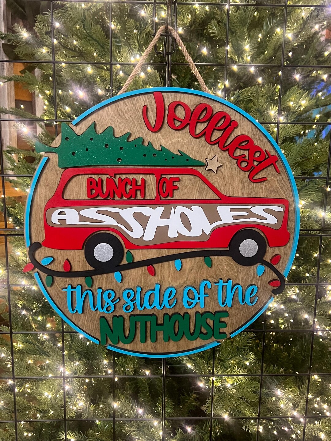 Jolliest Bunch Christmas Door Sign - 15” Holiday Decor - Etsy