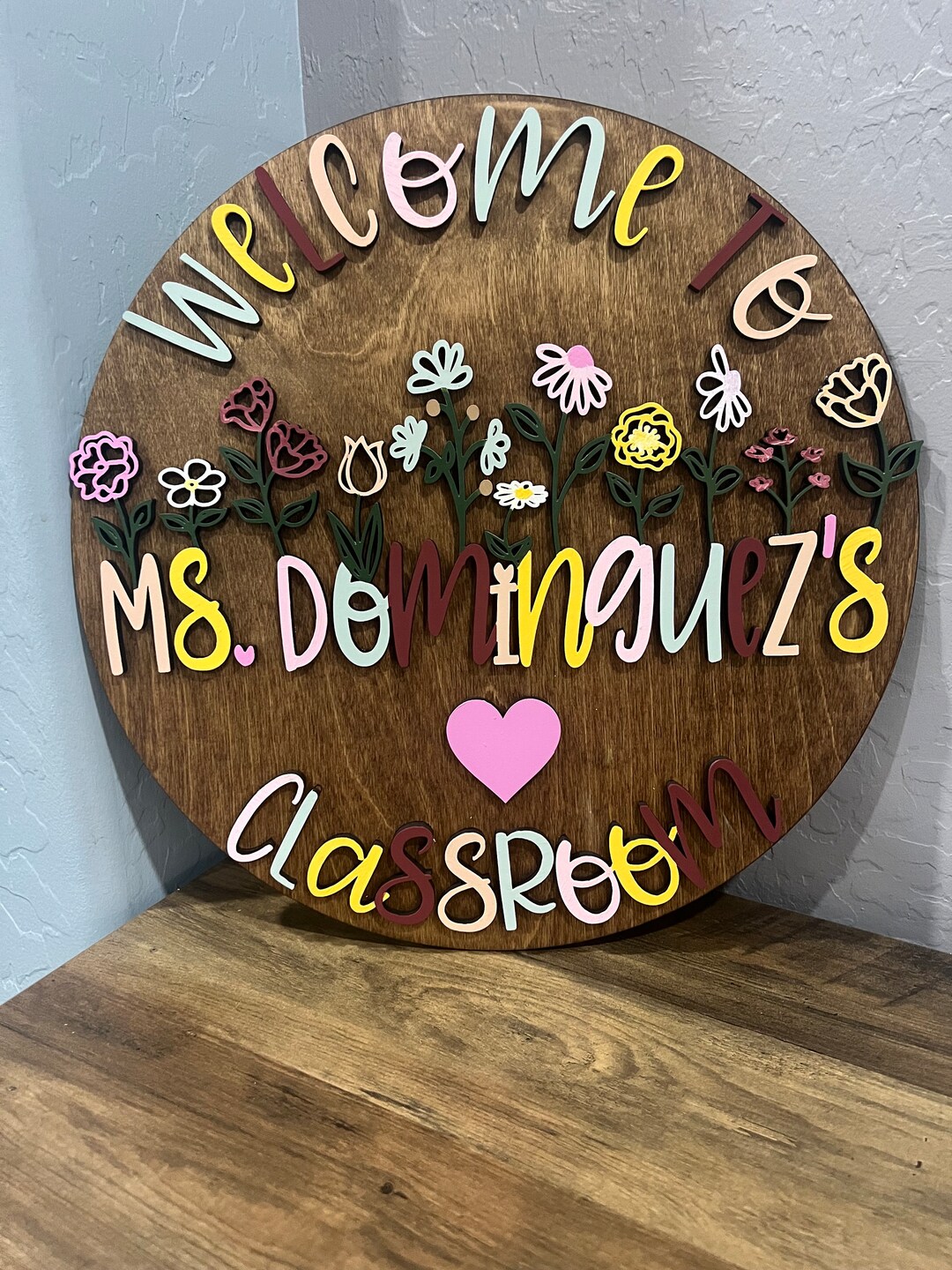 Custom Teacher Flowers Sign - Etsy