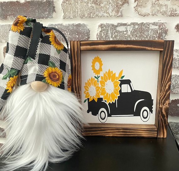 Sunflower Gnome and Sign Set - Etsy