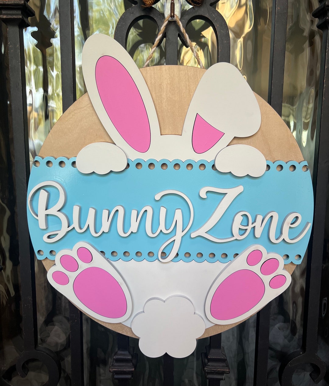 Bunny Zone Welcome Sign - Etsy
