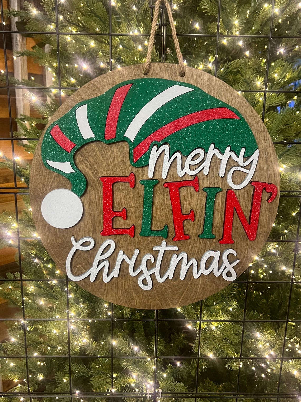 Elfin Christmas Door Sign: 15" Holiday Decor - Etsy