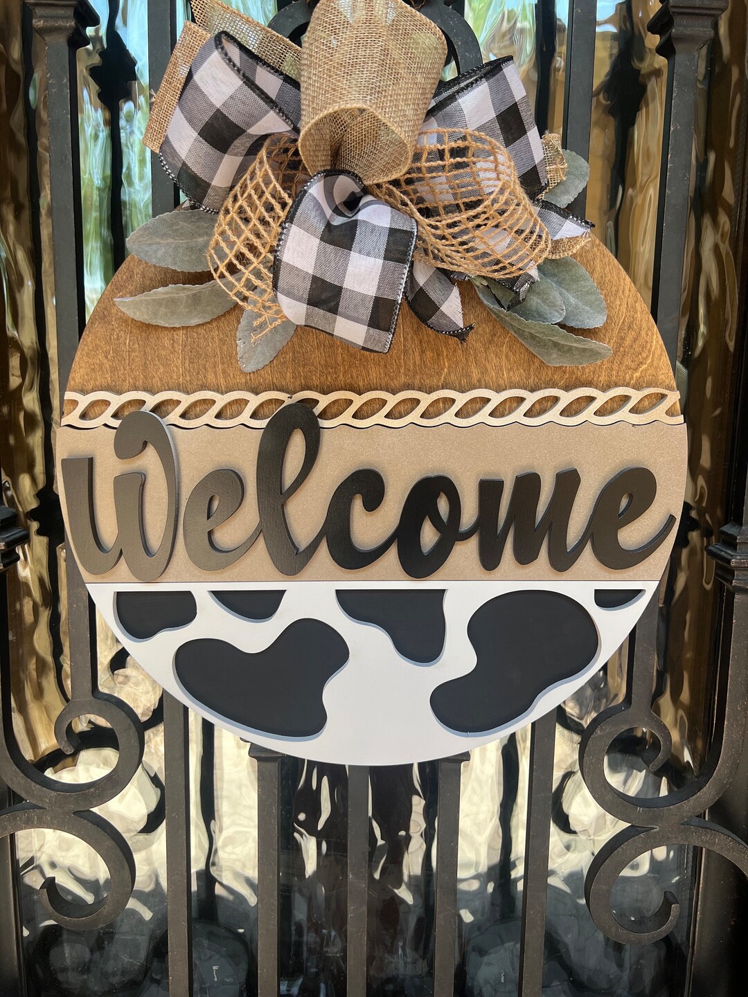 Cow Print Welcome Sign - Etsy