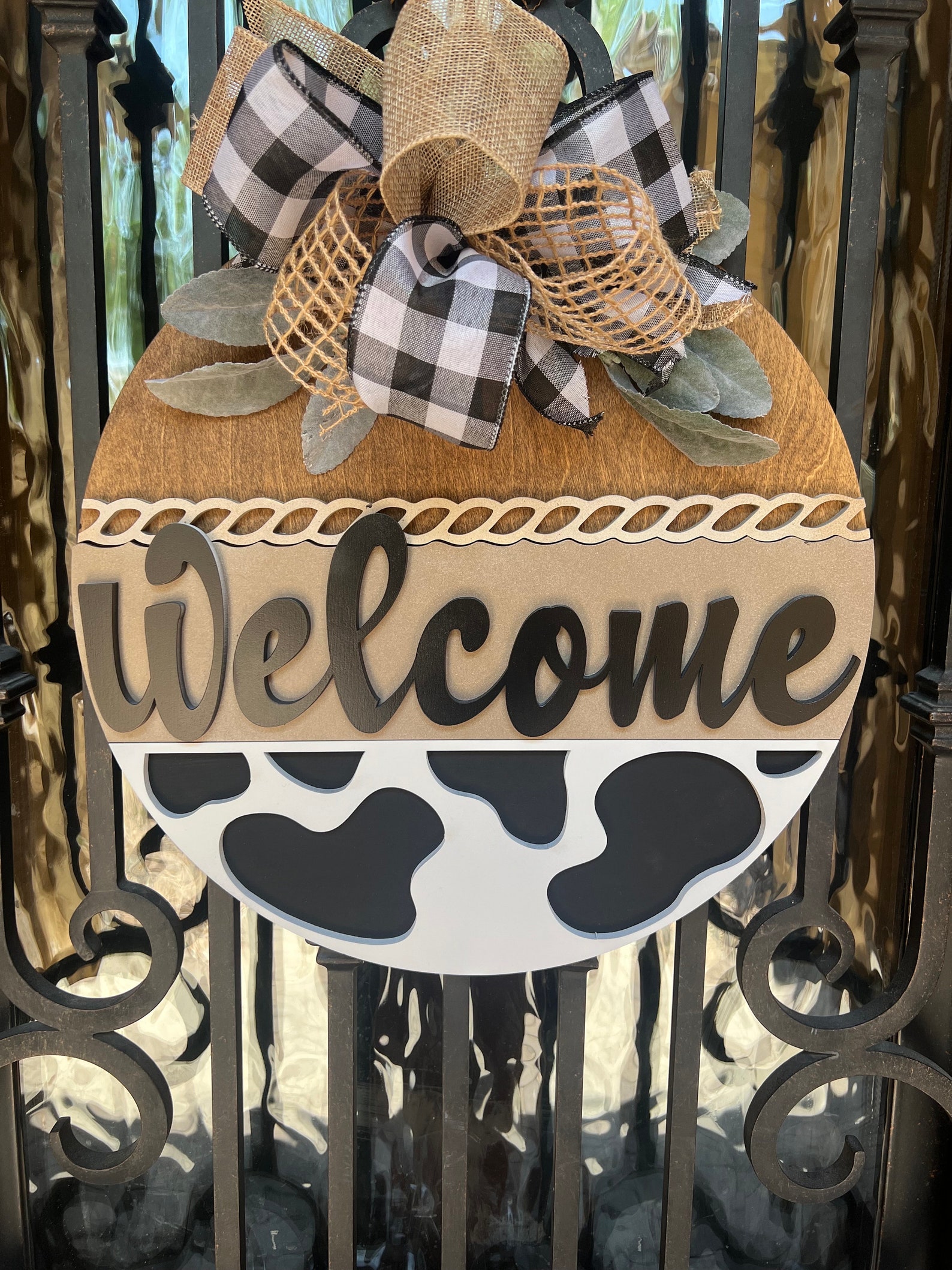 Cow Print Welcome Sign - Etsy