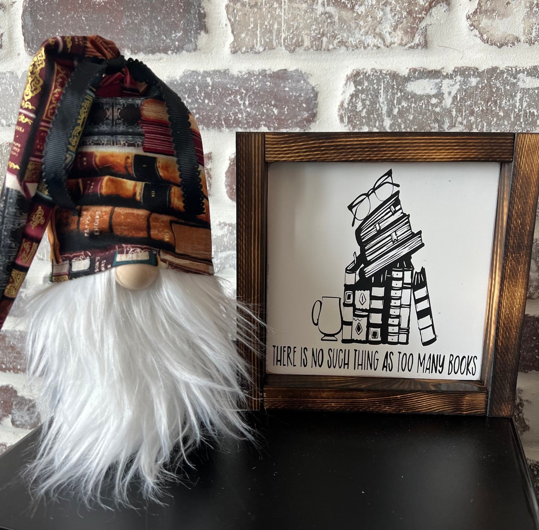 Book Theme Gnome and Sign Set - Etsy
