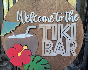 Tiki Bar Bamboo Sign With Tiki Mask 22 in | #bag1500455 - Etsy