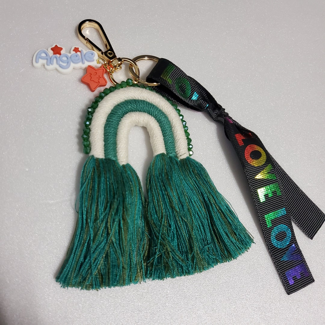 Macrame Rainbow Key Chain Beaded Key Ring Cute Rainbow Key - Etsy