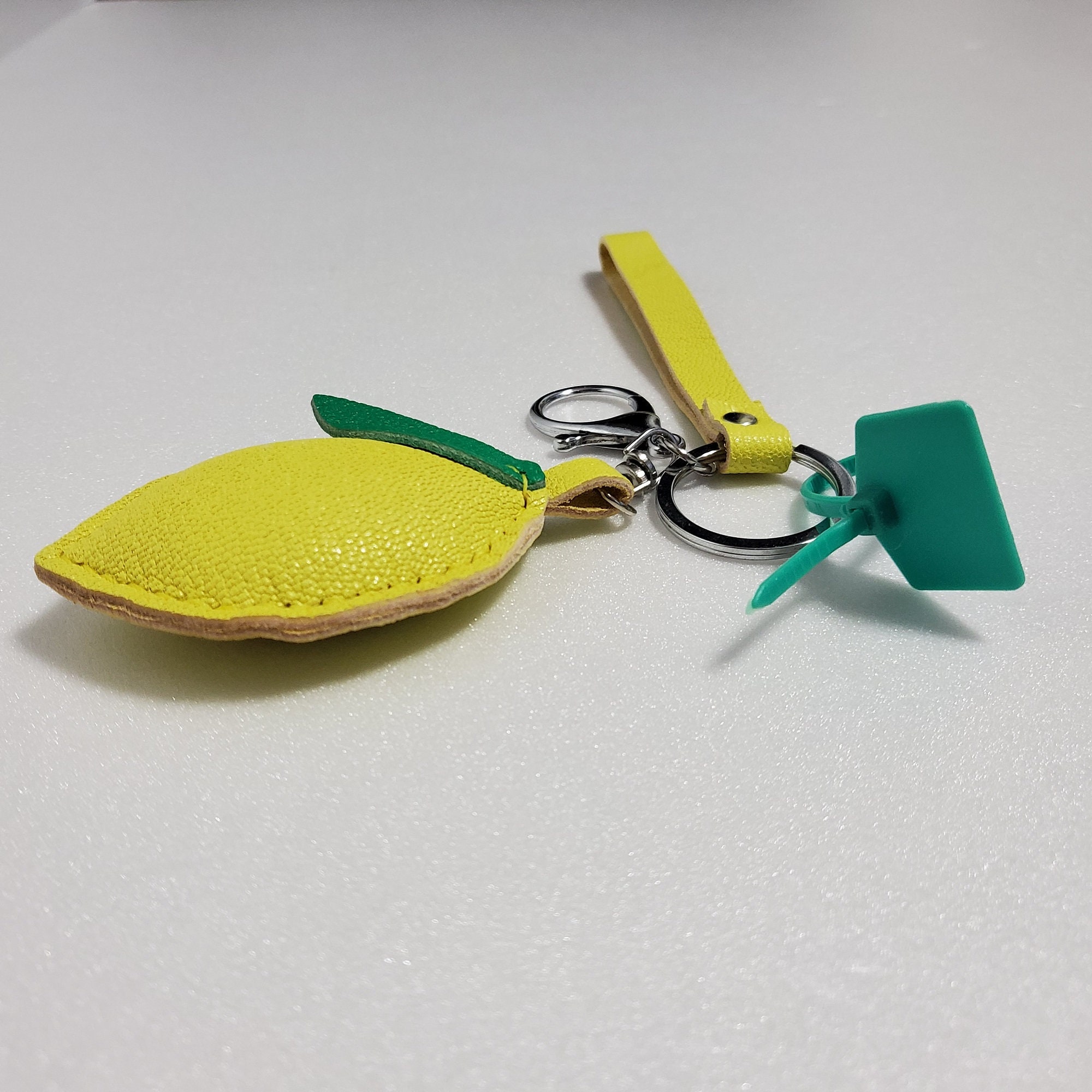 Leather Key Chain Fruit Leather Key Chain Lemon Leather Key - Etsy