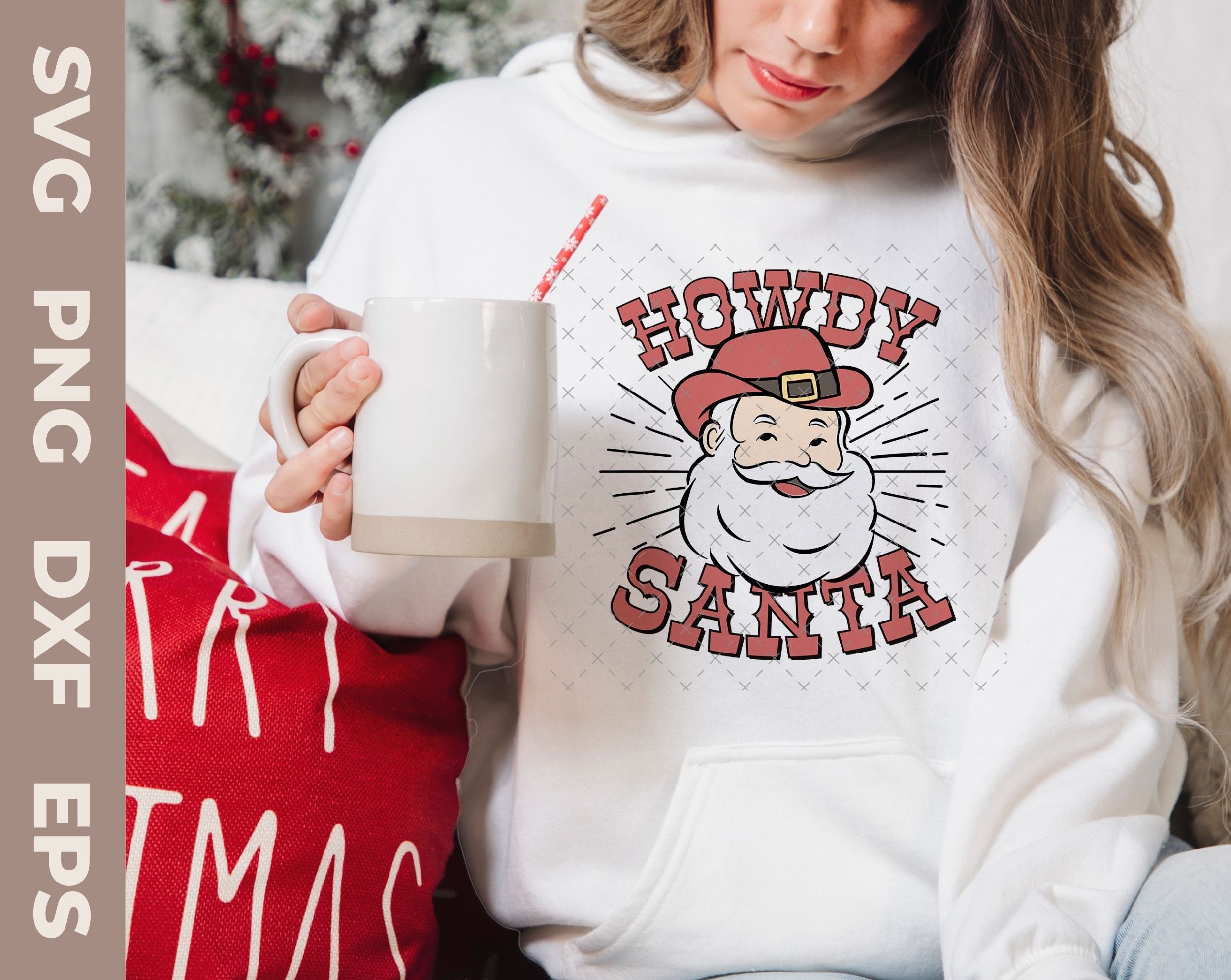 Cowboy Santa SVG | Howdy Svg, Retro Christmas Png, Vintage Christmas ...