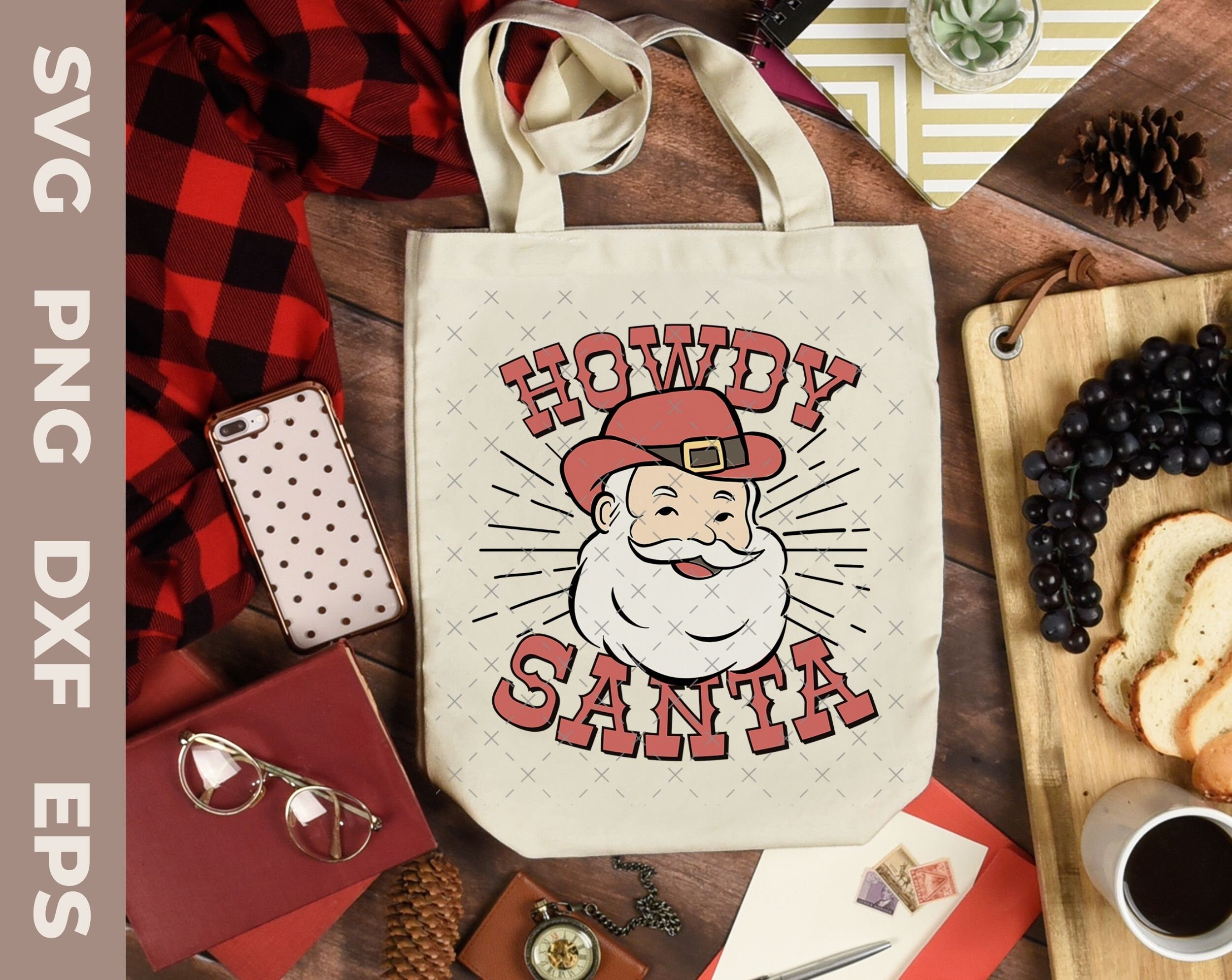 Cowboy Santa SVG | Howdy Svg, Retro Christmas Png, Vintage Christmas ...